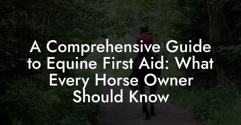 A Comprehensive Guide to Equine First Aid: What Every Horse Owner ...