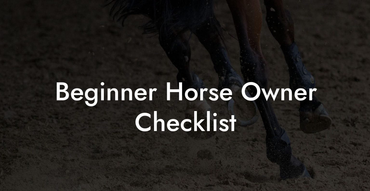 Beginner Horse Owner Checklist - How To Own a Horse