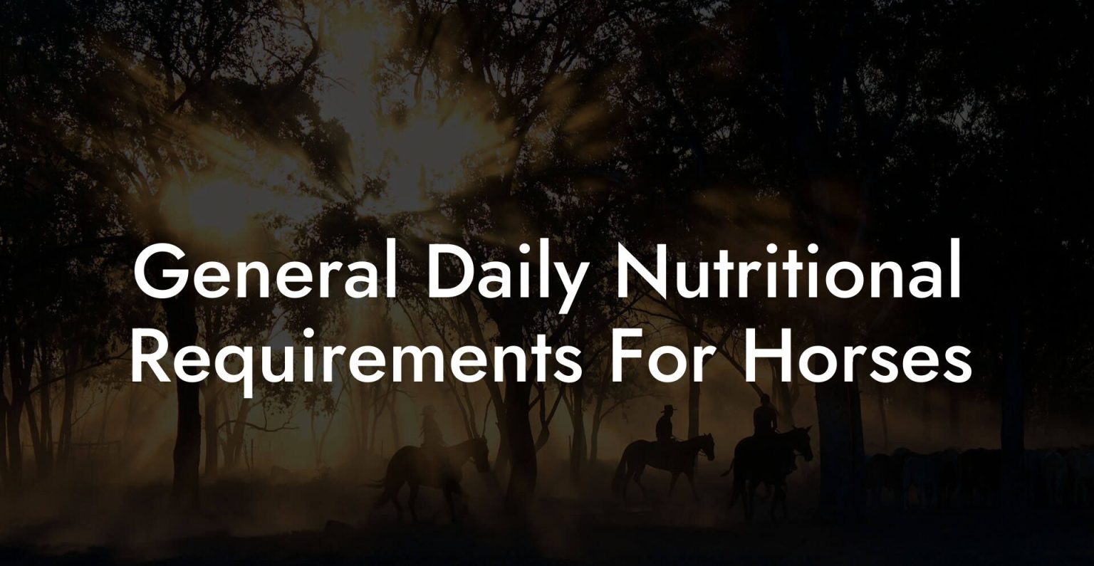 General Daily Nutritional Requirements For Horses - How To Own a Horse