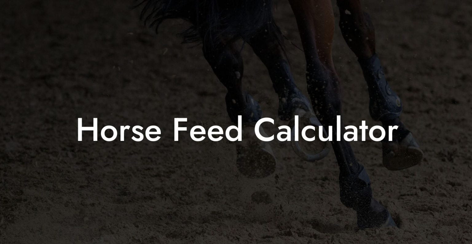 Horse Feed Calculator - How To Own a Horse