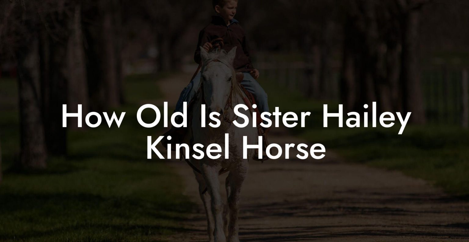 How Old Is Sister Hailey Kinsel Horse - How To Own a Horse