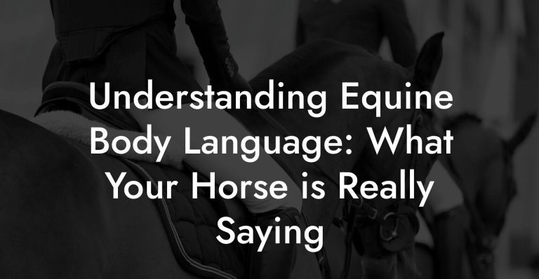 Understanding Equine Body Language: What Your Horse is Really Saying ...