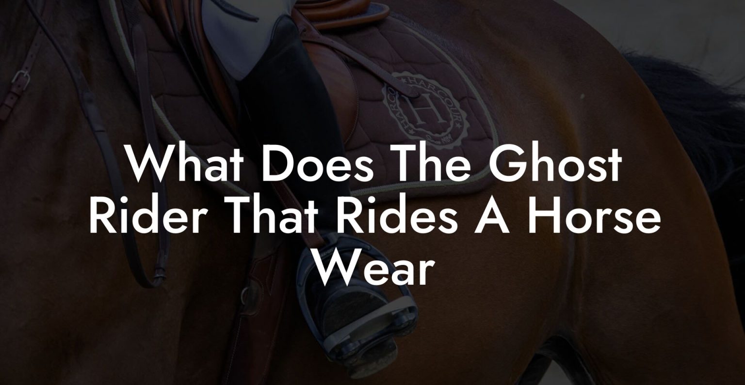What Does The Ghost Rider That Rides A Horse Wear - How To Own a Horse